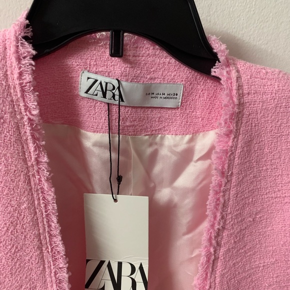 Zara | Jackets & Coats | Last One Zara Pink Tweed Blazer M | Poshmark